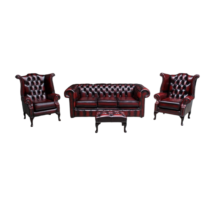 Classic Leather Chesterfield Suite 3,1,1 + Stool - Chesterfield ...